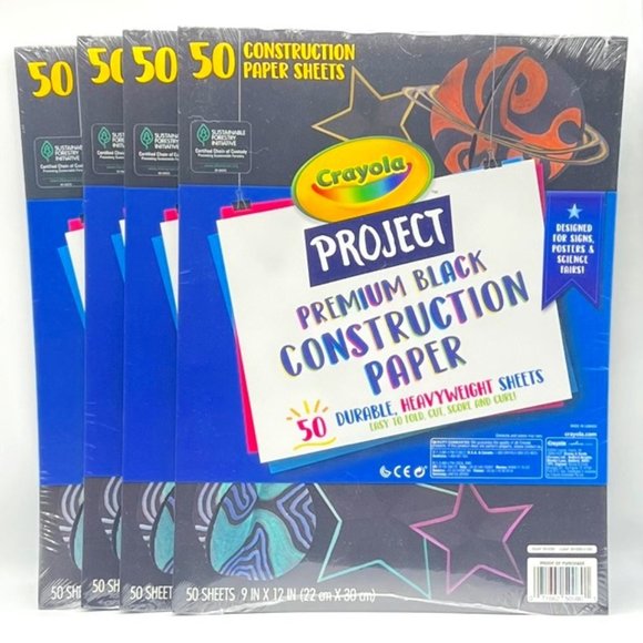 Crayola | Office | 4 Crayola Project Premium Black Construction Paper ...